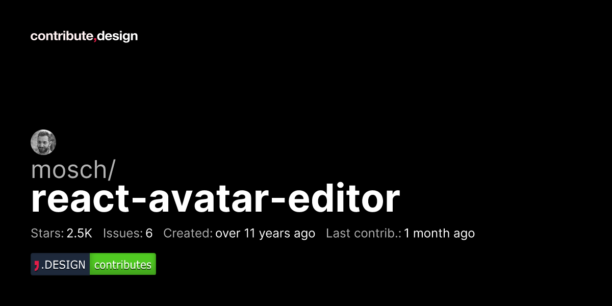 mosch/react-avatar-editor – Open Source project – is open to design ...